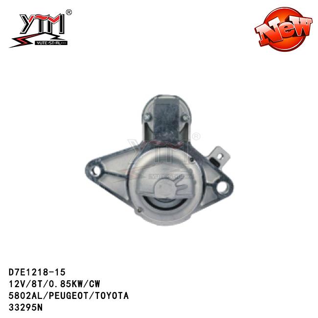 12V 8T 0.85KW CW Peugeot Starter Motor / Toyota Starter Motor D7E1218 ...